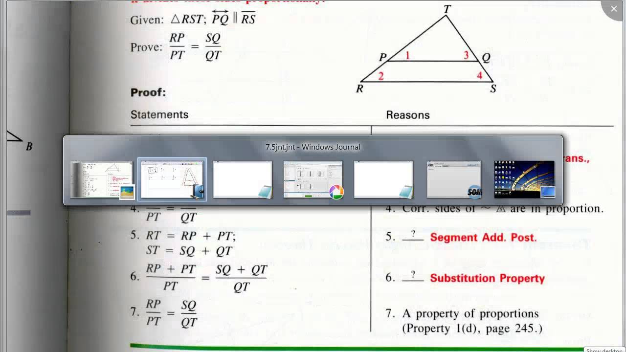 Geometry 7.6 Proportional Lengths - YouTube