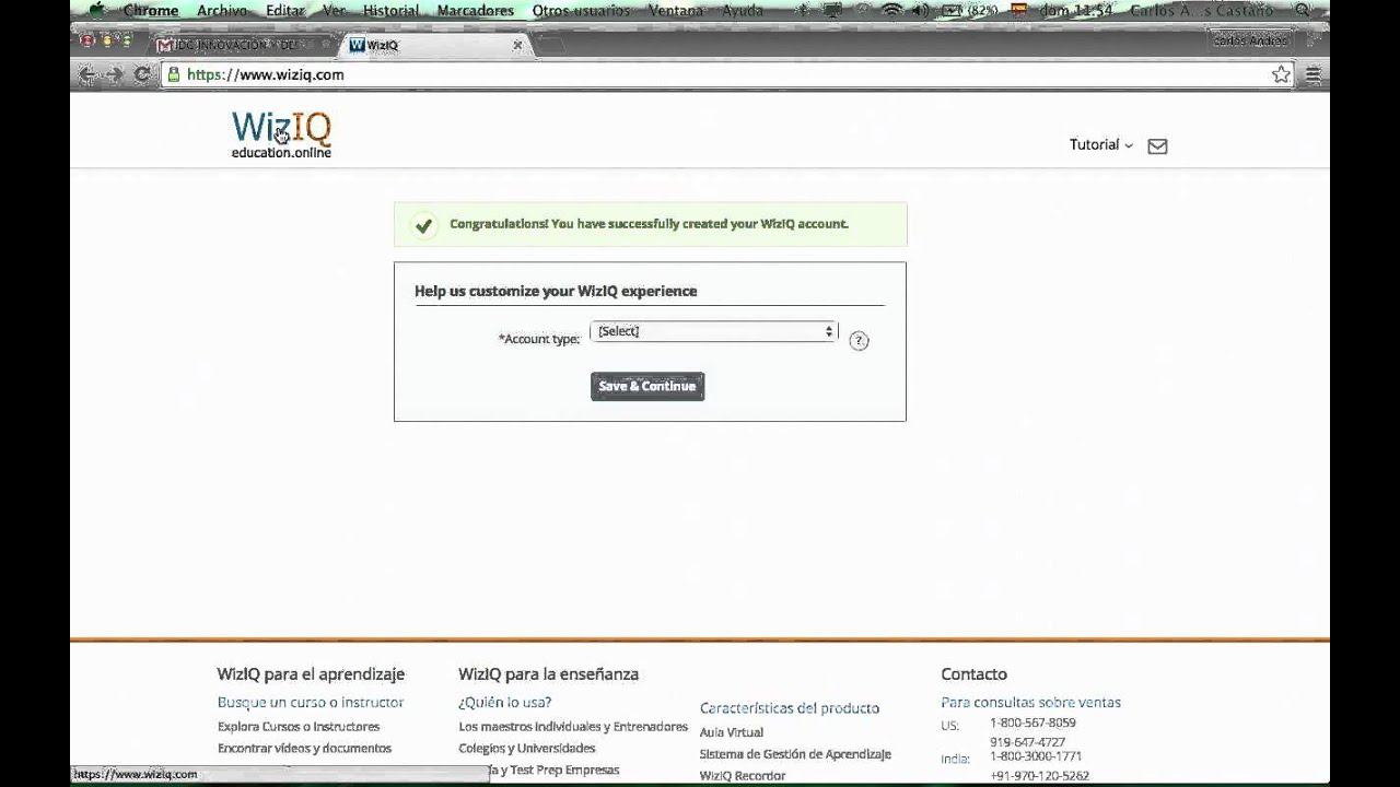 02 Aceptar invitacion de WizIQ como alumno y creacion de perfil - YouTube