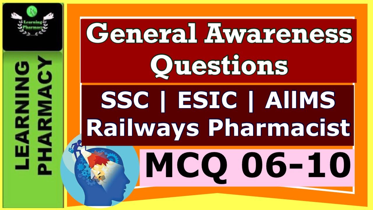 Part-2 | General Awareness' Questions For All Upcoming Pharmacist Exams ...