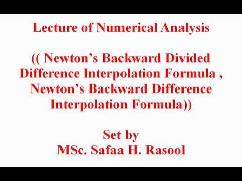 Newton’s Backward Divided Difference Interpolation Formula , Newton’s ...