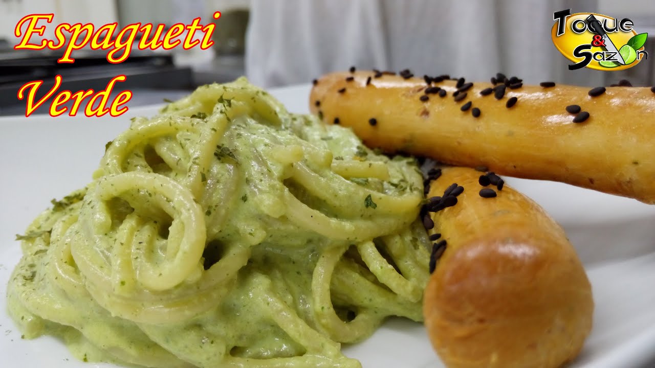 Espagueti Verde "paso a paso" (TOQUE Y SAZÓN) Green Spaghetti - YouTube