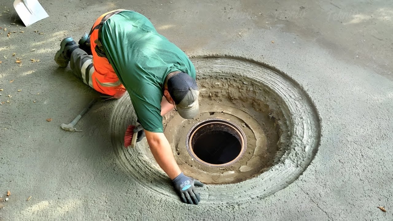 Fast and Skilled Workers Repair Giant Manholes in Middle of Road - YouTube