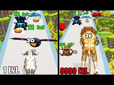 Animal Run Transform Evolution game in MAX LEVEL ⭐ Animal Runner Game ...