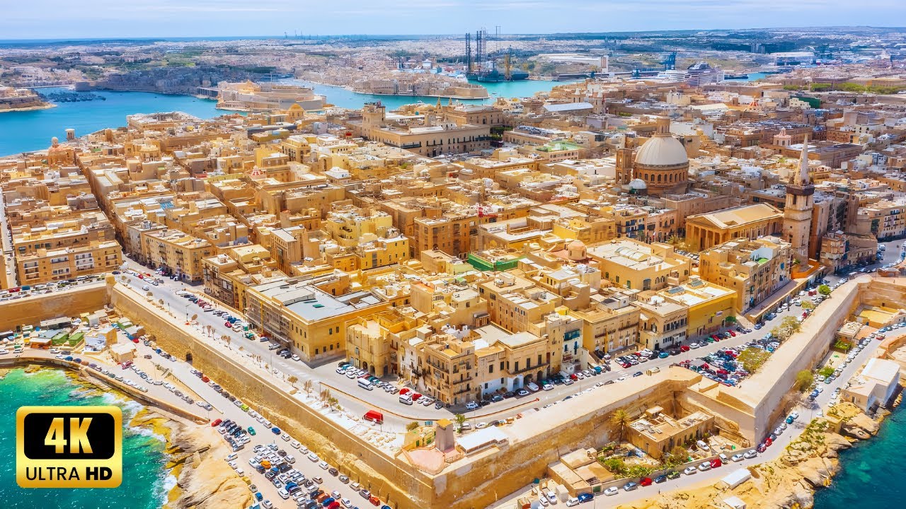 FLORIANA MALTA ISLAND VALLETTA CITY [4K] - BY DRONE - DREAM TRIPS - YouTube