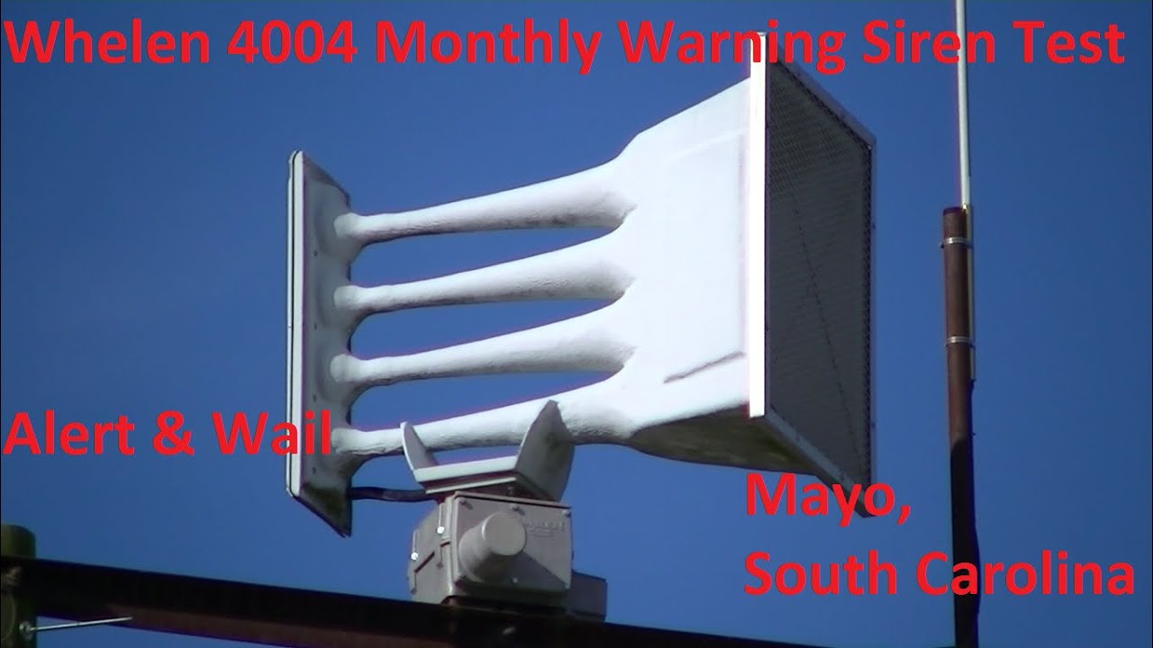 Whelen 4004 (Broken Rotator) Monthly Warning Siren Test, Alert & Wail ...