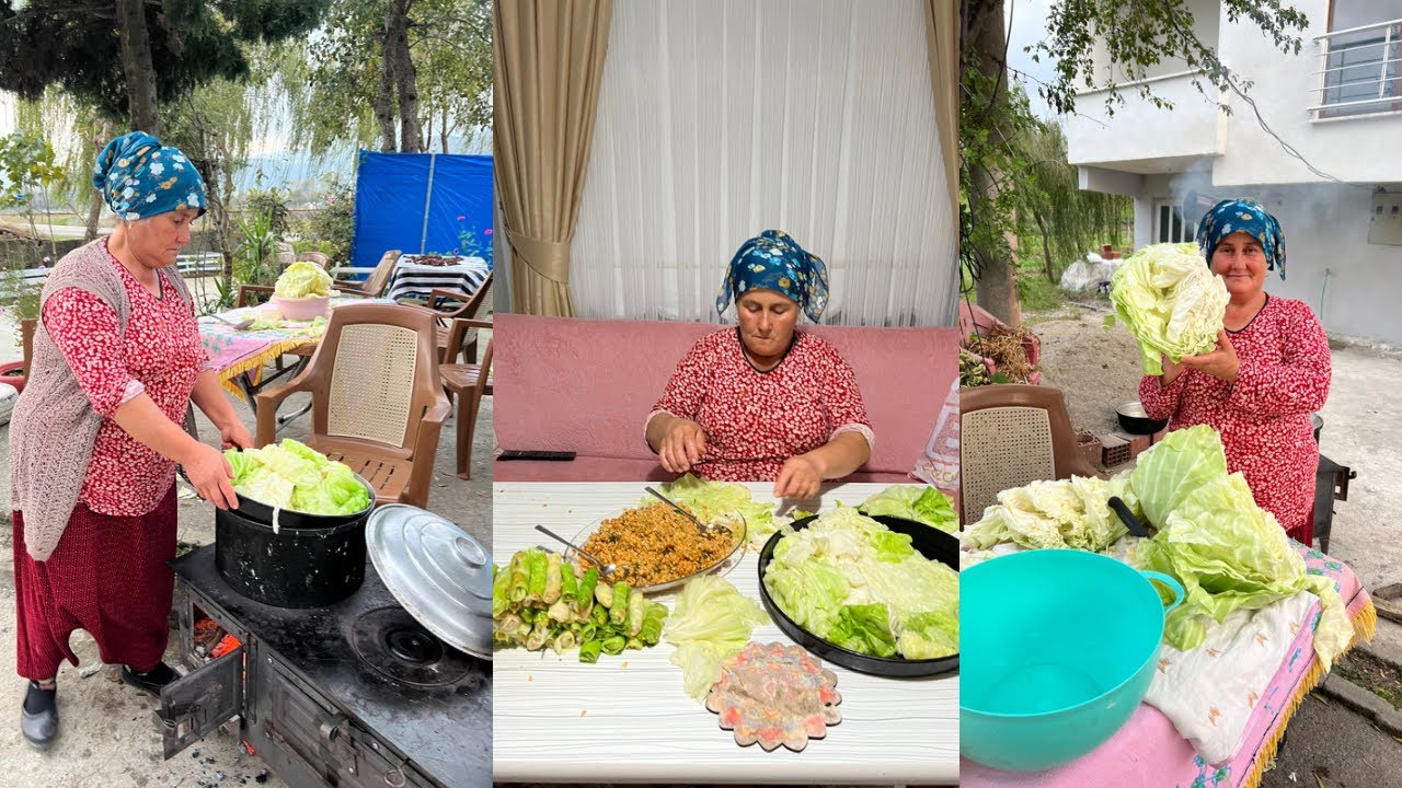 kuzinede beyaz dolma‼️HAKAN ÇELEBİ sardı!!!GÜNLÜK KÖY İŞLERİ # ...