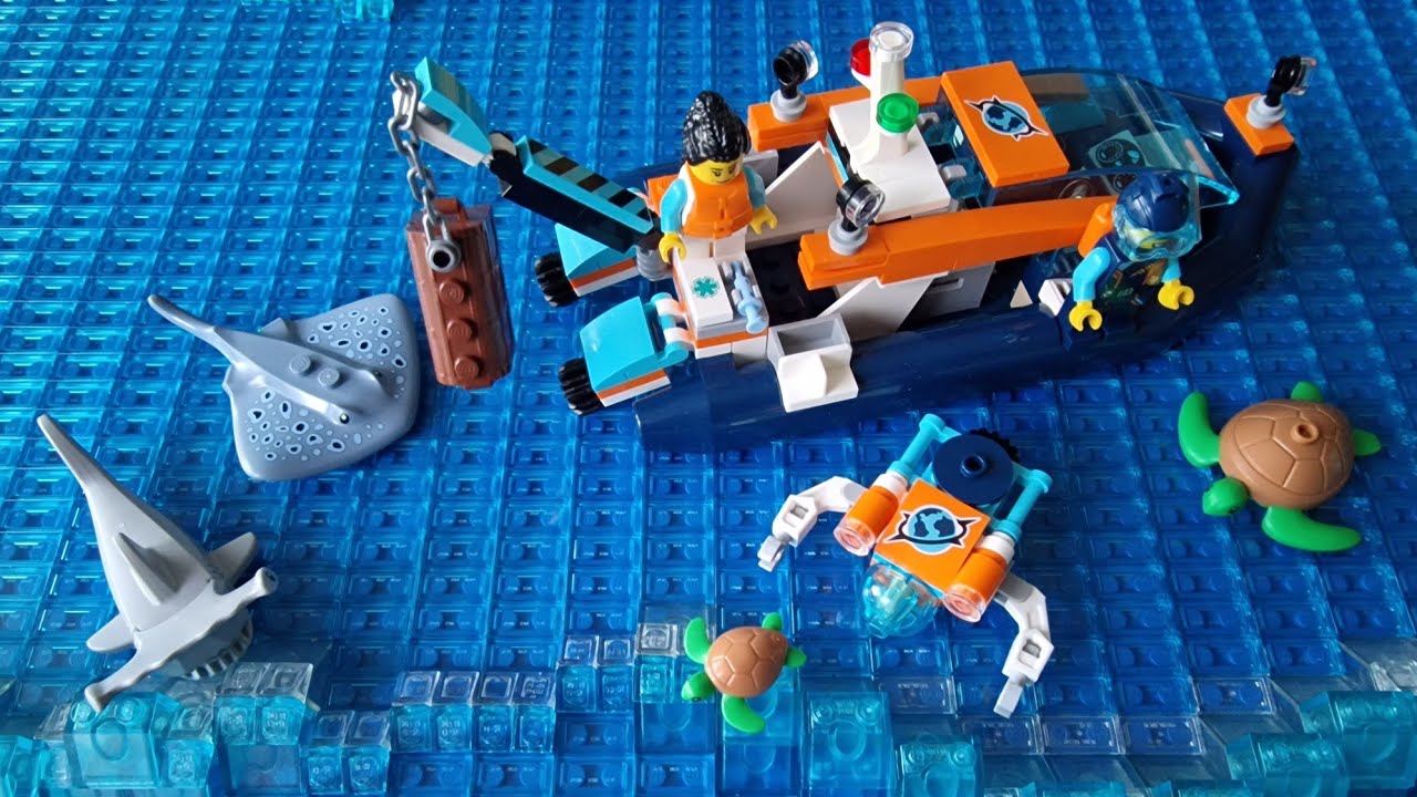 Lego City Explorer diving boat Speed build. #lego #legocity #lego60377 ...