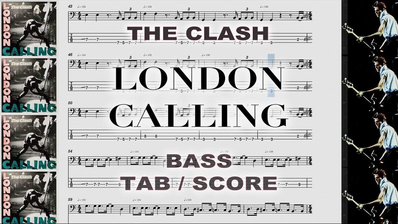 THE CLASH - London Calling - PAUL SIMONON [Only Bass TAB/SCORE] - YouTube