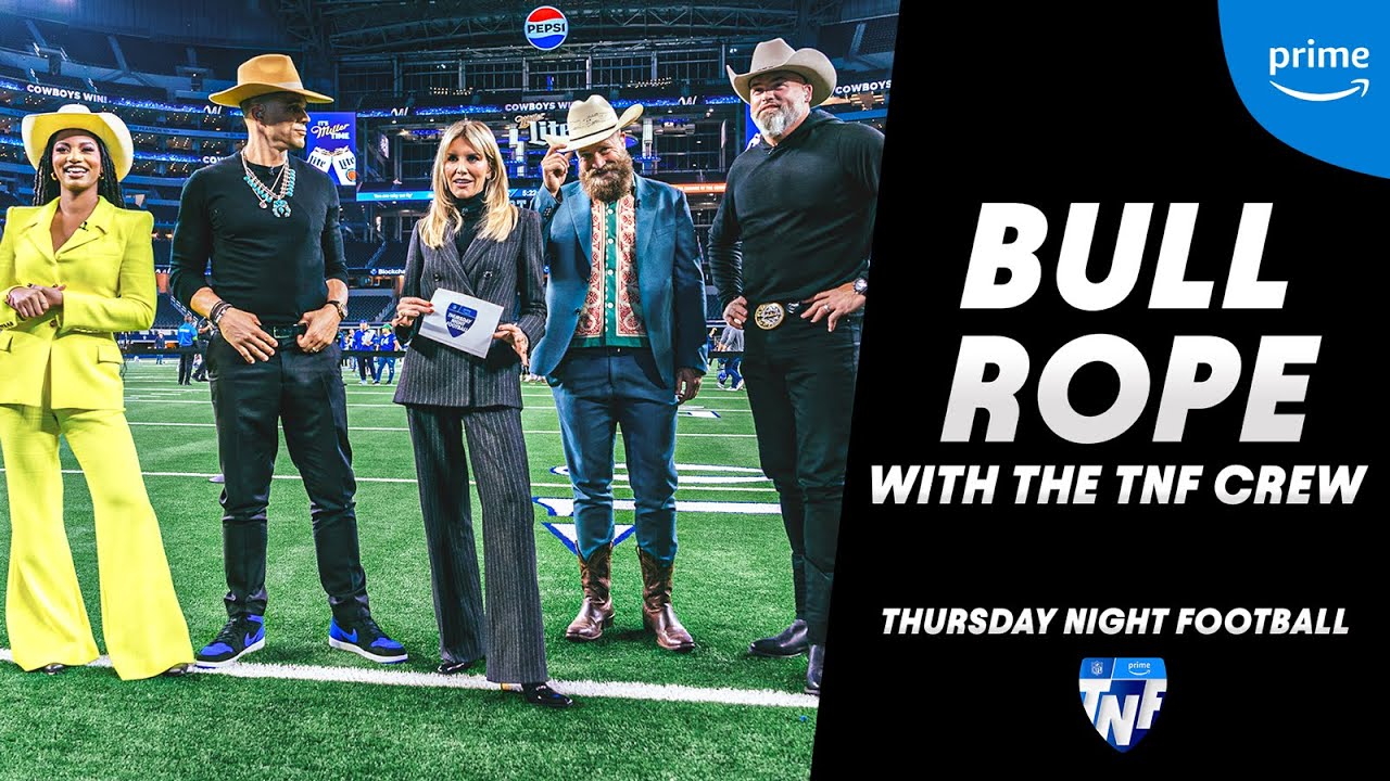 TNF Crew Goes Crazy For Bull Roping | Thursday Night Football - YouTube