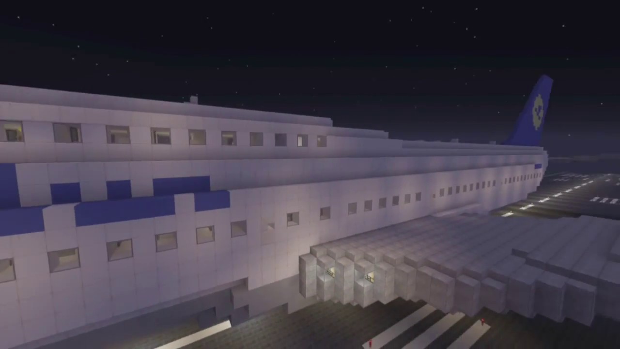 Minecraft Airport: Lufthansa Boeing 747-8I Intercontinental - YouTube