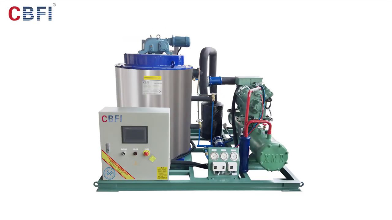 CBFI 5 Ton flake ice machine, air cooled type. - YouTube