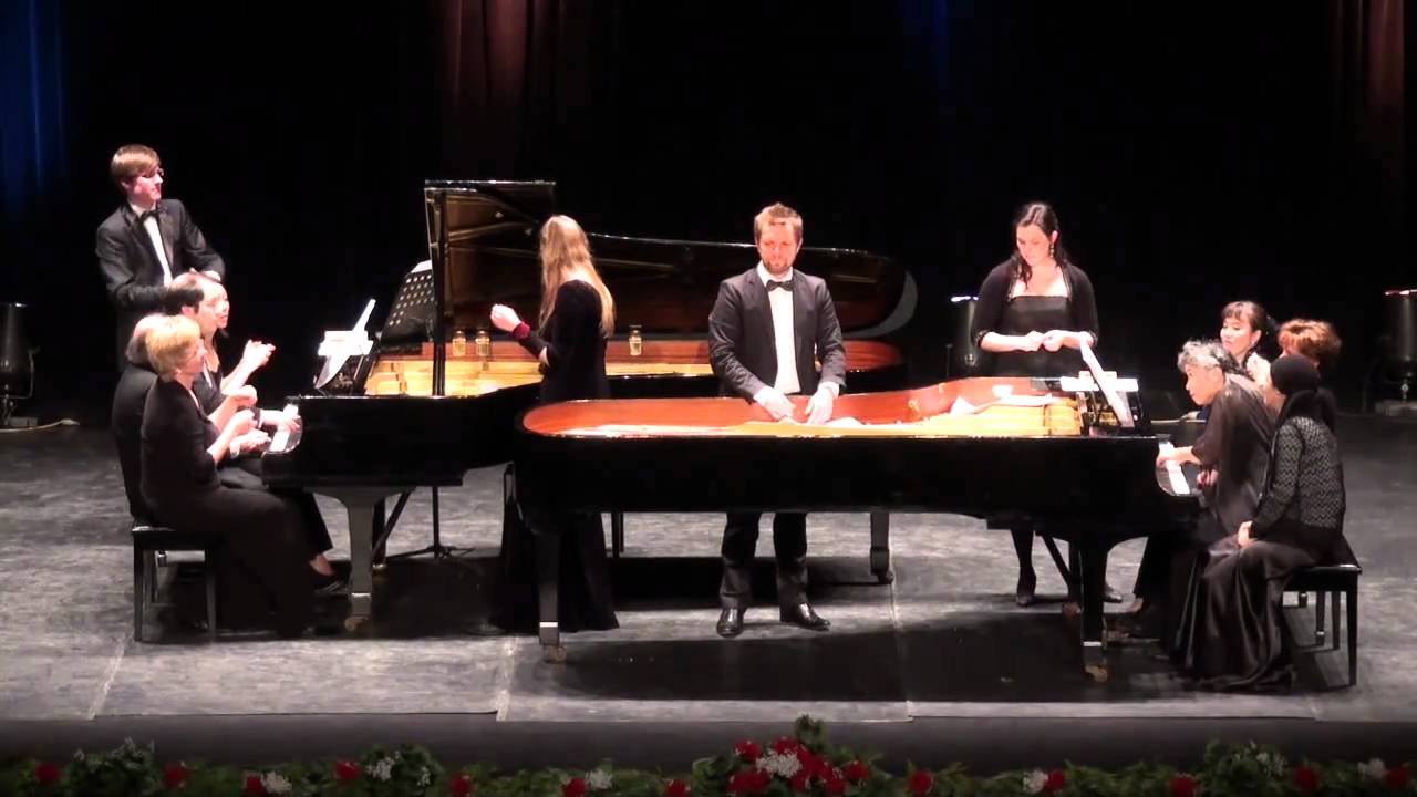 12 Pianists: Alexander Yossifov Danza Archaiqua 2 pianos 24 hands - YouTube