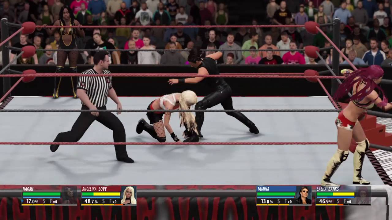 Sasha Banks And Tamina V Angelina Love And Naomi Youtube