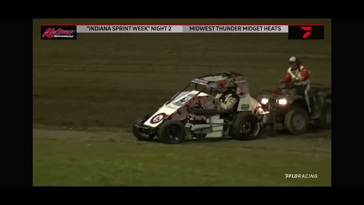 Zach Wigal USAC Midwest Thunder Midgets Heat Race from Kokomo Speedway ...