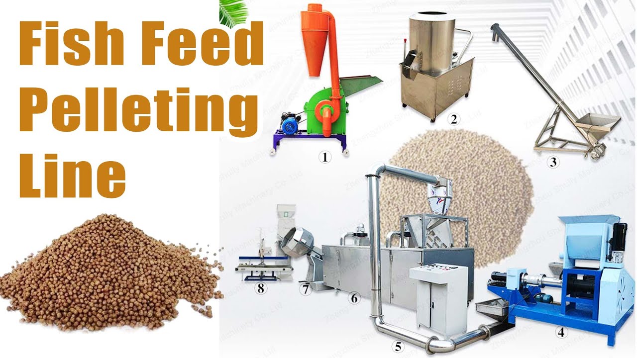 Floating fish feed pellet machine line: from grinding, mixing ...