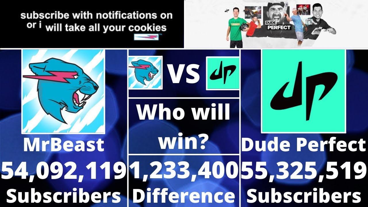 MrBeast vs Dude Perfect live sub count - YouTube