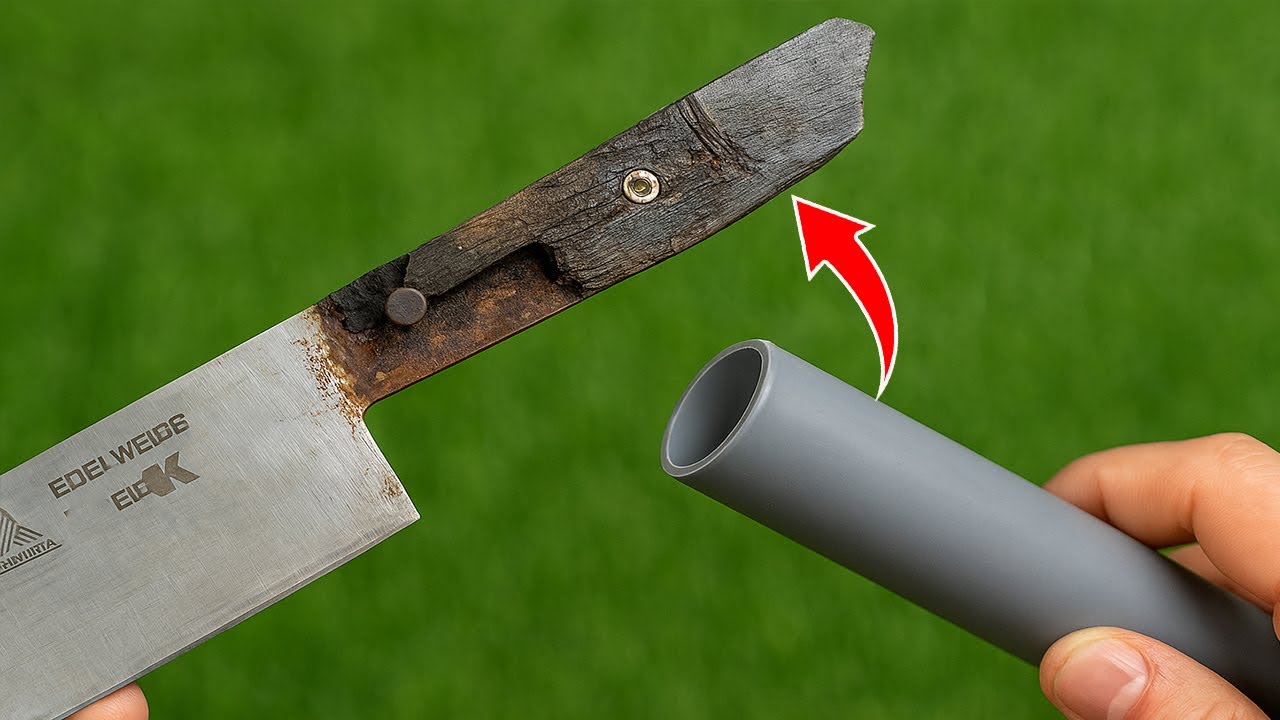 🔪 How to Make a Knife Handle from PVC Plastic | Genius Craftsman! - YouTube