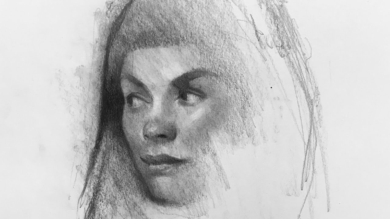 Fast Portrait Sketch with Graphite Pencils - by Juan Perednik - YouTube