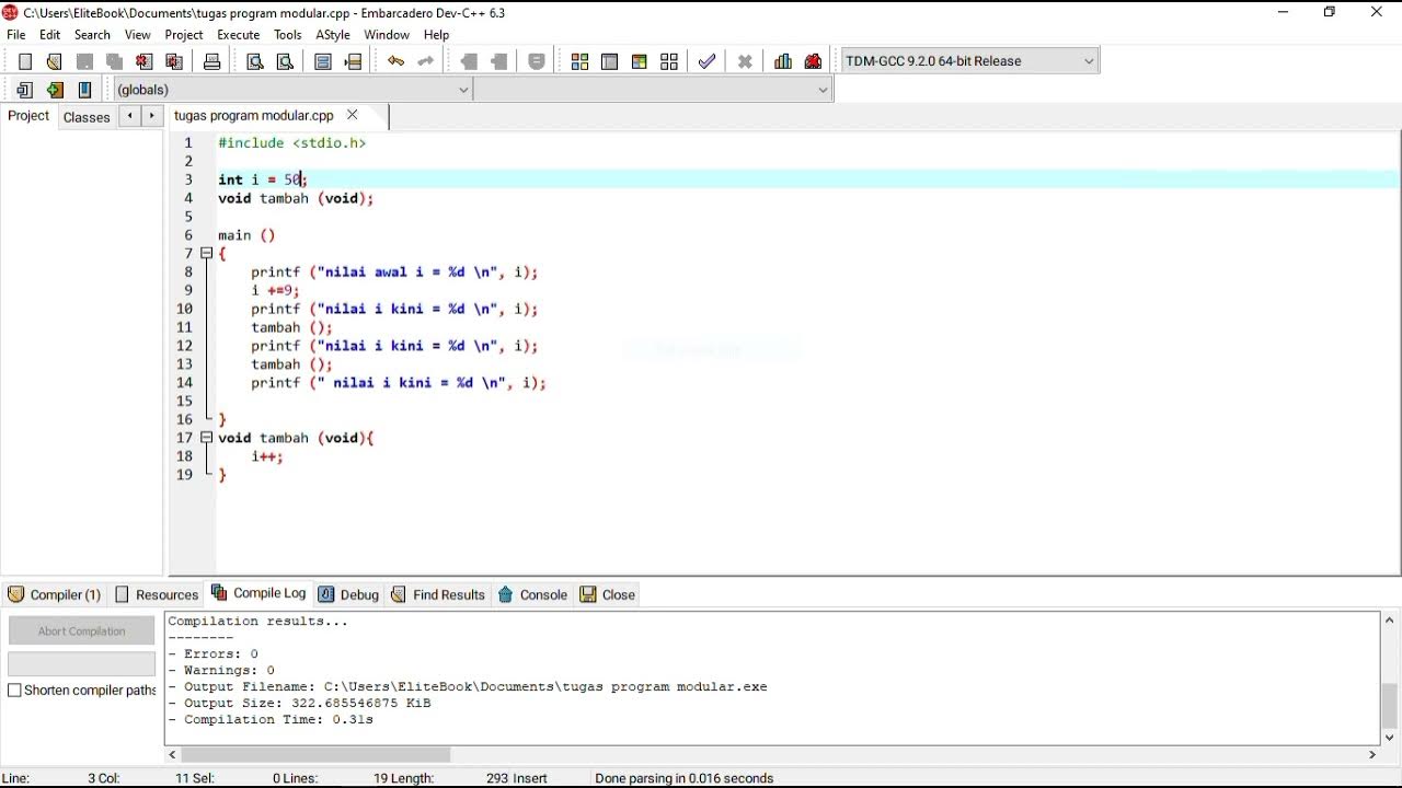 tugas program modular pengantar coding - YouTube