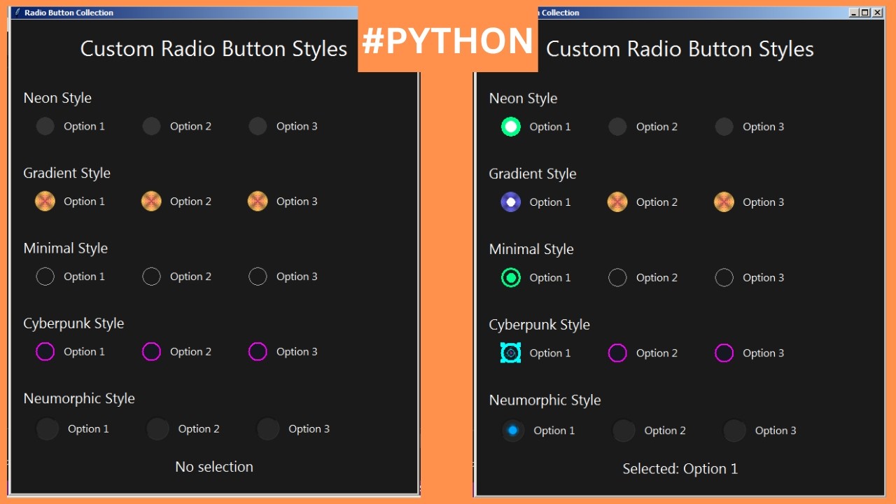 Python: How to Create 5 Custom Radio Buttons in Python Tkinter [ With Source Code ] - YouTube