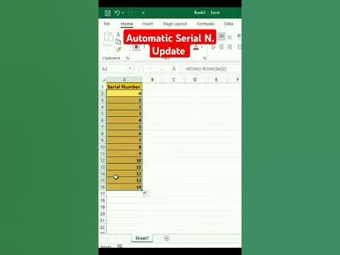 Automatic Serial Number Update | #excel #excelshortcuts #exceltips #trending #youtubeshorts # ...