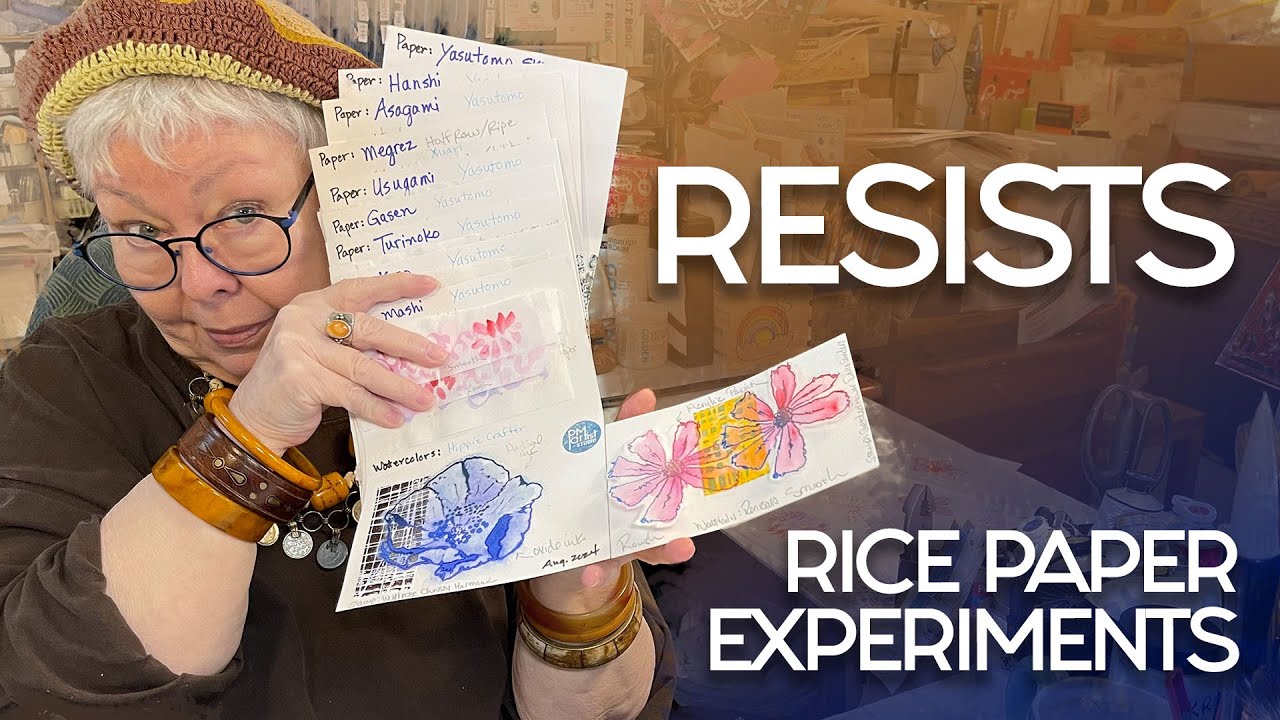 🔵 Mixed Media Experiments on Rice Paper Watercolor, Stamping & More ...