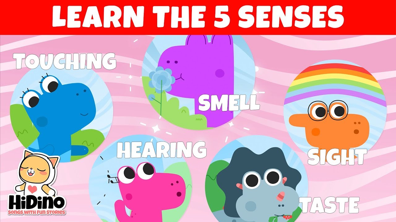 The 5 Senses | Learn the five senses | HiDino Kids Songs - YouTube