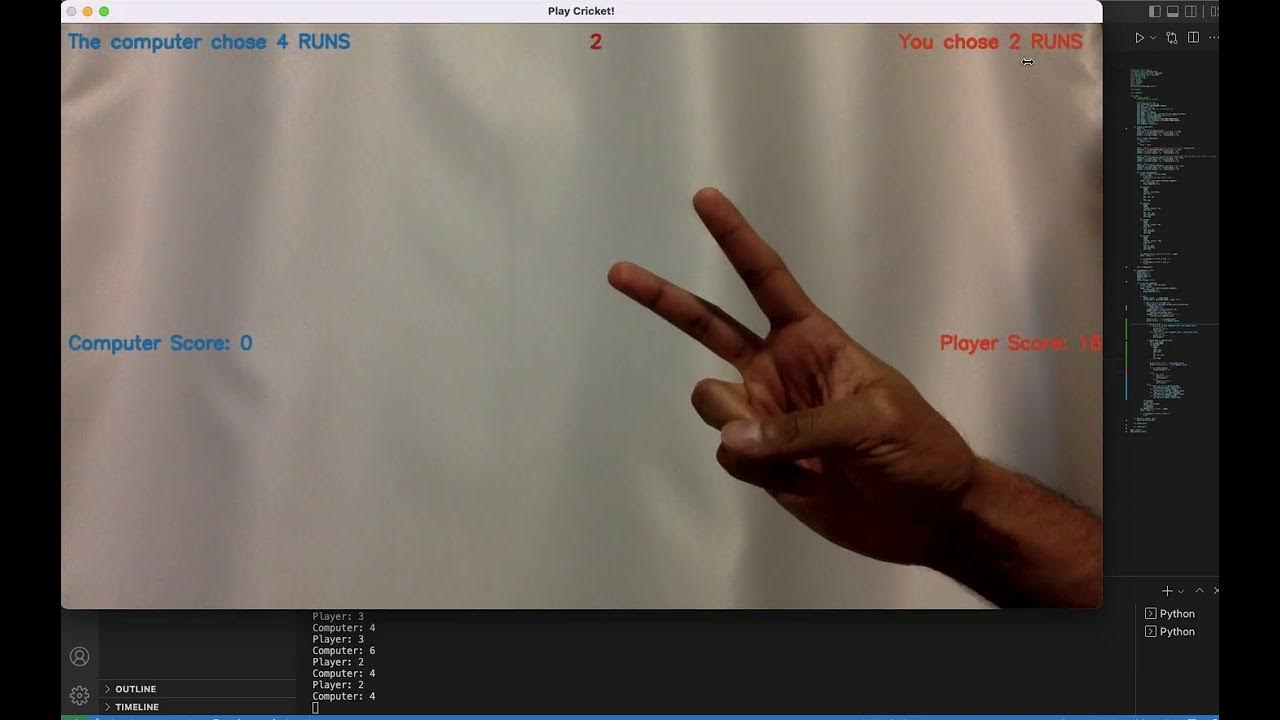 OpenCV Hand Cricket Demo - YouTube