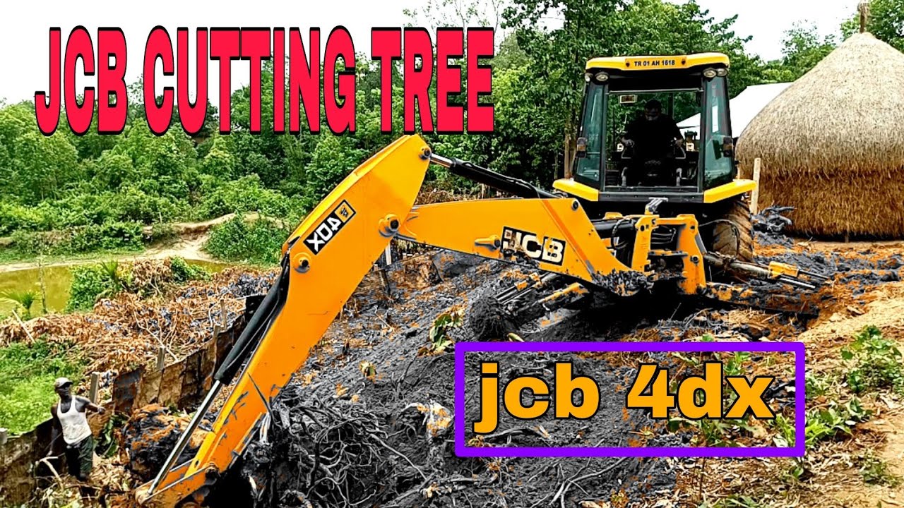 JCB 4DX Working||jcb cutting trees and hills best working machine||esy ...
