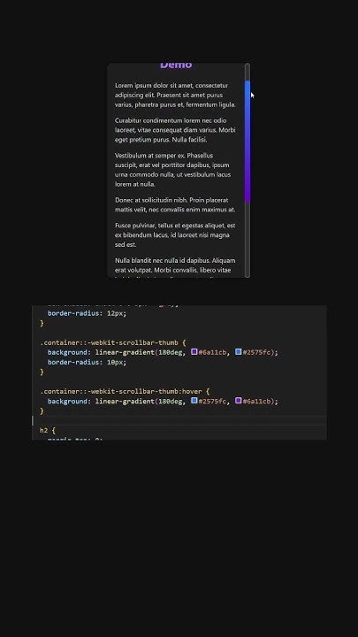 Custom Scrollbar Using HTML & CSS 🔥 | Smooth Scrollbar Design #shorts #coding #webdesign # ...