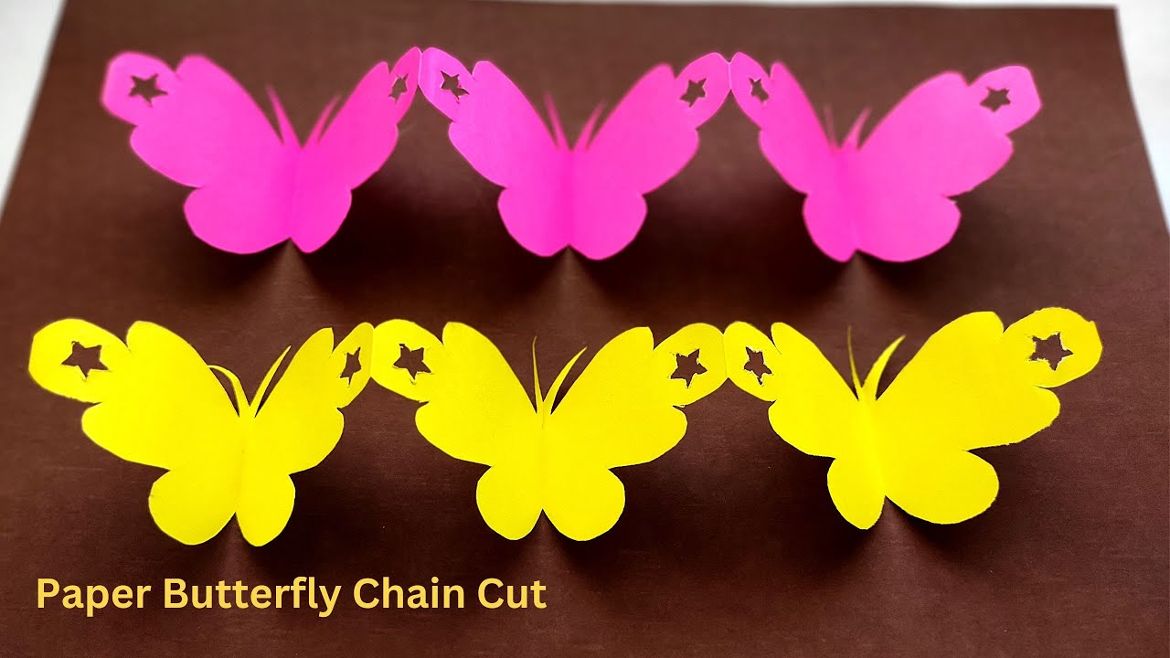 How to make Origami Paper Butterfly Chain cut | Paper Butterfly Chains ...