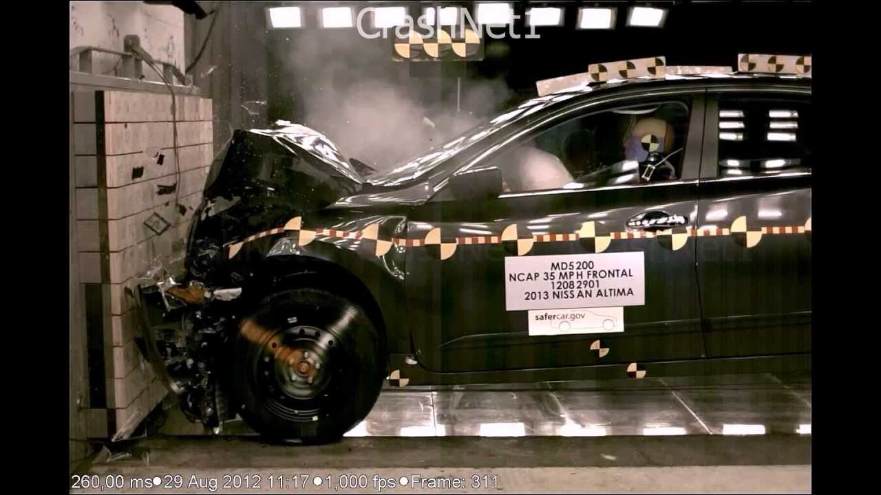 Nissan Altima | 2013 | Frontal Crash Test | NHTSA High Speed Camera ...