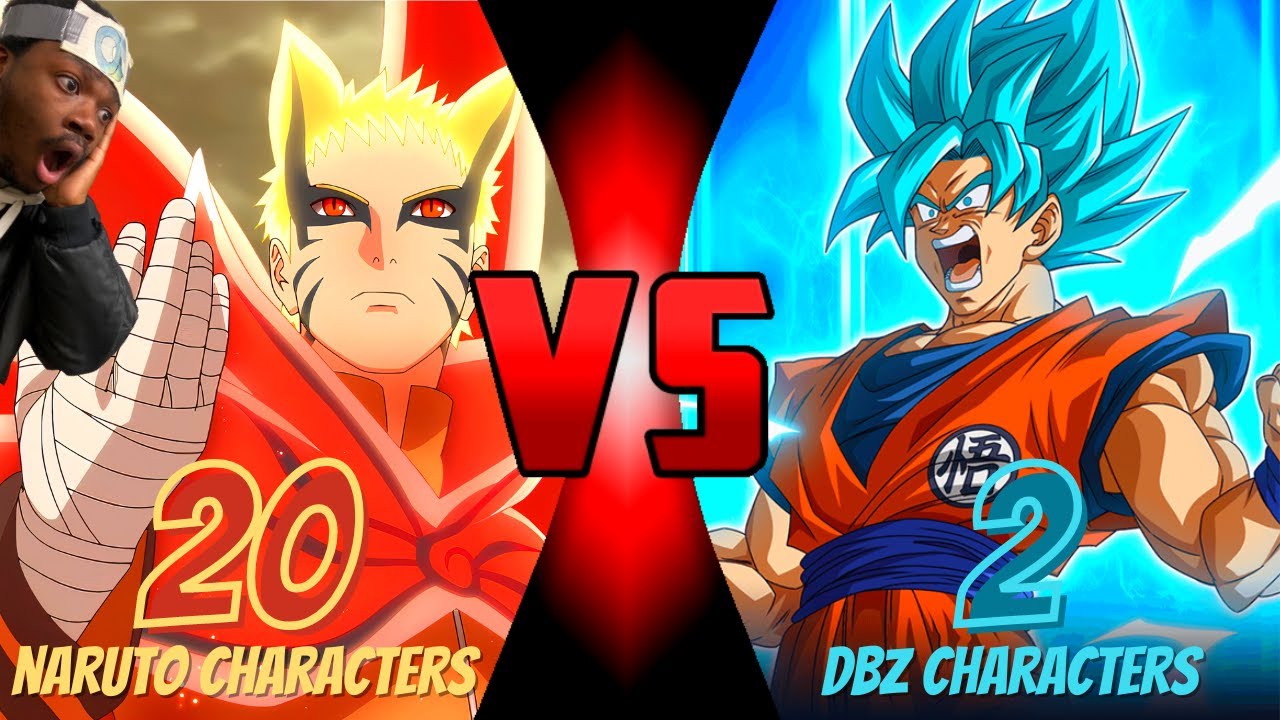 20 NARUTO CHARACTERS VS 2 DBZ CHARACTERS - YouTube