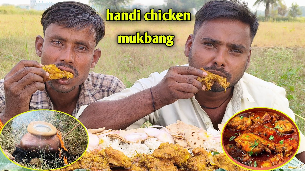 Handi chicken eating video,Chicken curry,Chicken kari mugbang, mukbang ...