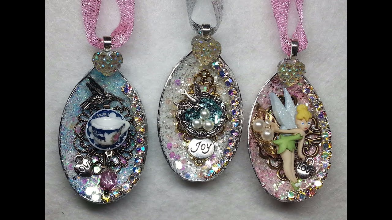 DIY~Gorgeous Sparkly Plastic Spoon Ornaments From D.T.! Amazing! - YouTube