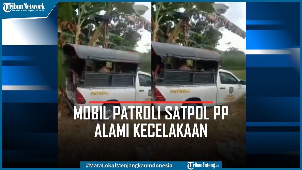Mobil Patroli Satpol PP Lumajang Kecelakaan, 6 Personel Luka-luka - YouTube