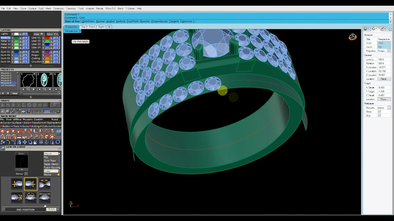 how to design ring on matrix 8 3d gemvision #100 #umphumrin # ...