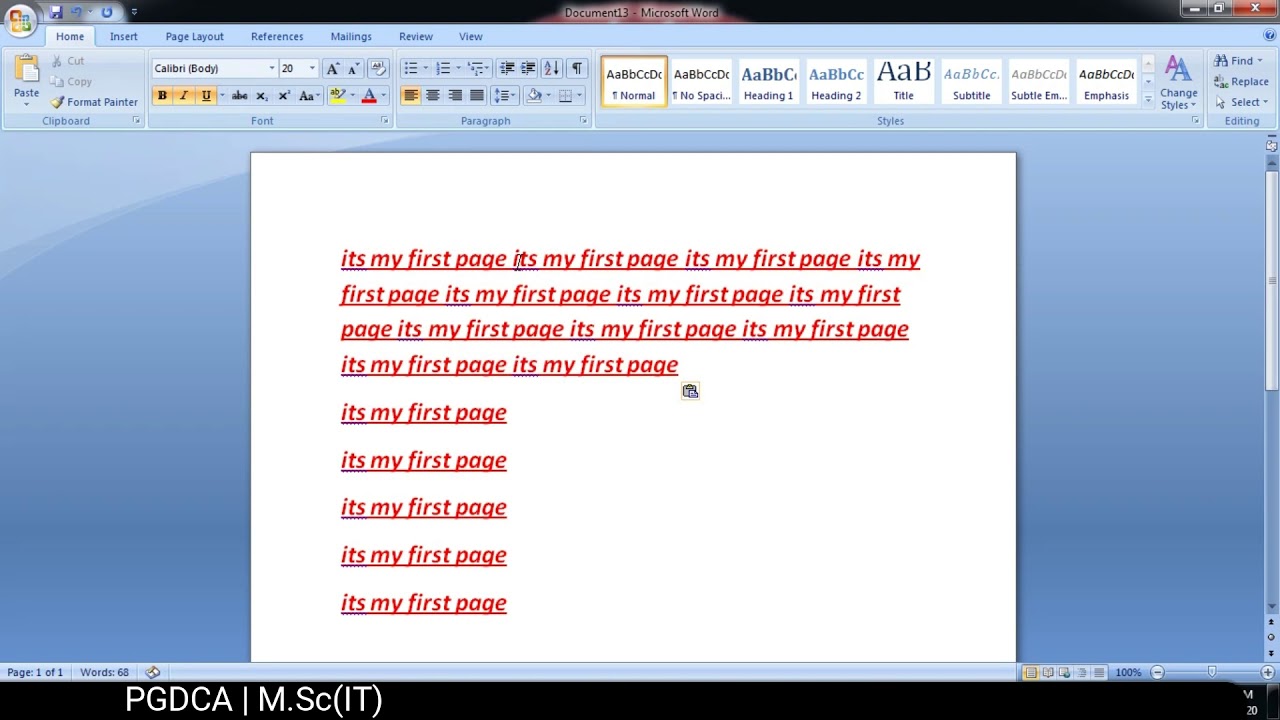 Secret codes for MS Word | How to generate auto text in Ms Word - YouTube