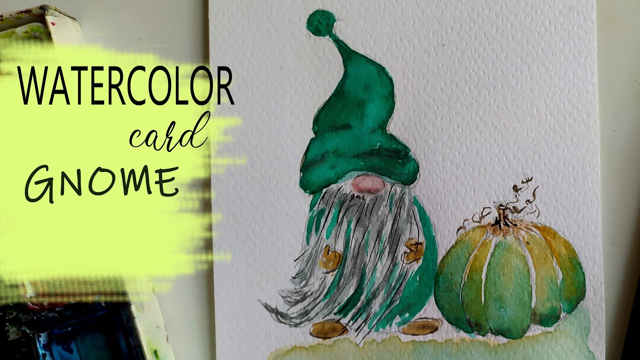 Watercolor tutorial | How to Paint Holiday Gnome Fall - YouTube