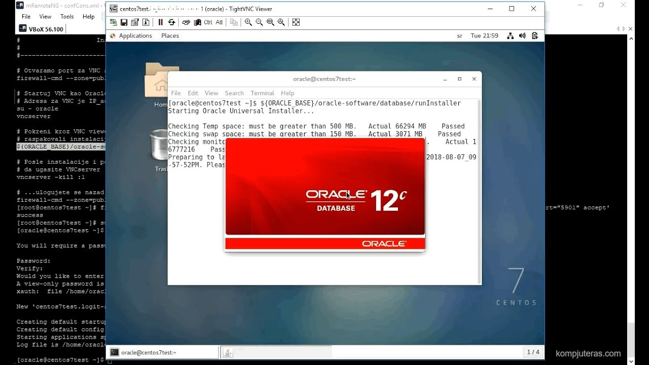 Rucna instalacija Oracle 12c na CentOS 7 minimal - YouTube