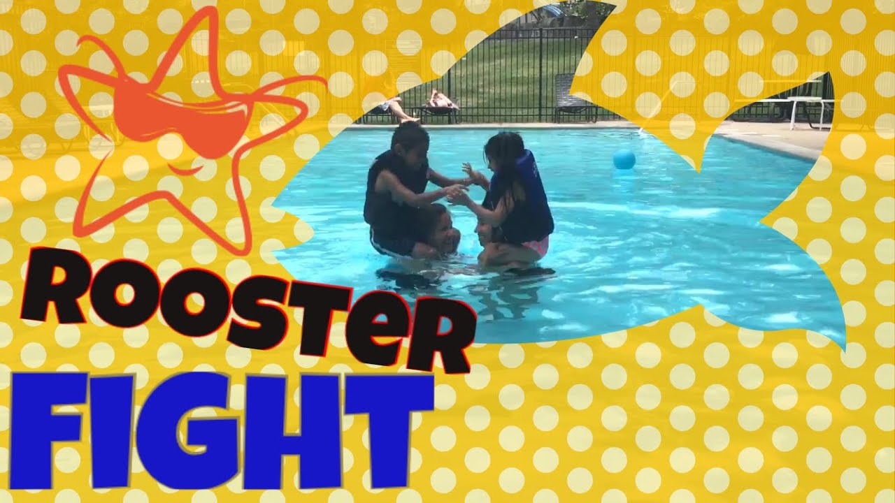 Kids play Rooster Fight at the pool - Tunnel Kidss TV - YouTube