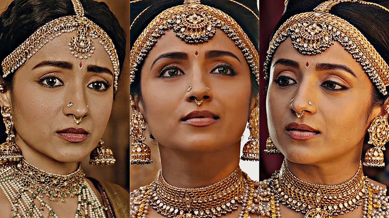 Trisha Krishnan Face Vertical Edit | Queen Look | Ponniyin Selvan Part ...