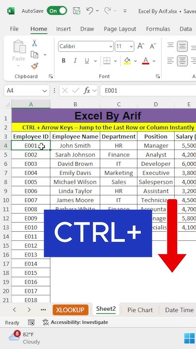 🚀 Magic Shortcut! Ctrl + Arrow Key – Jump Instantly! ⚡💻 #excel #excelbyarif #exceltricks # ...