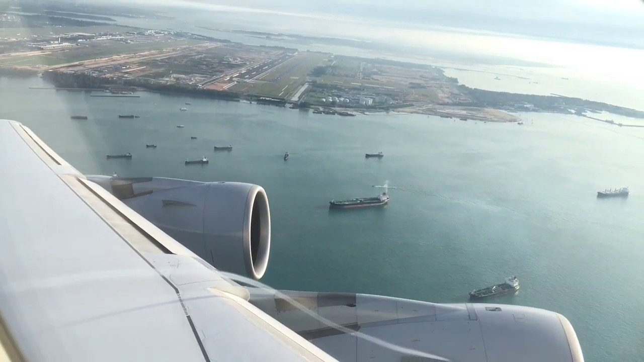 A380: Steep Bank Angle & Vortex Generators in action during Take-off in ...