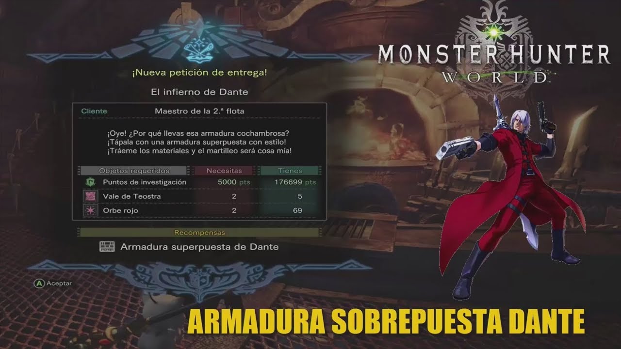 Monster Hunter: World / Armadura Sobrepuesta Dante -En Español HD 1080p ...