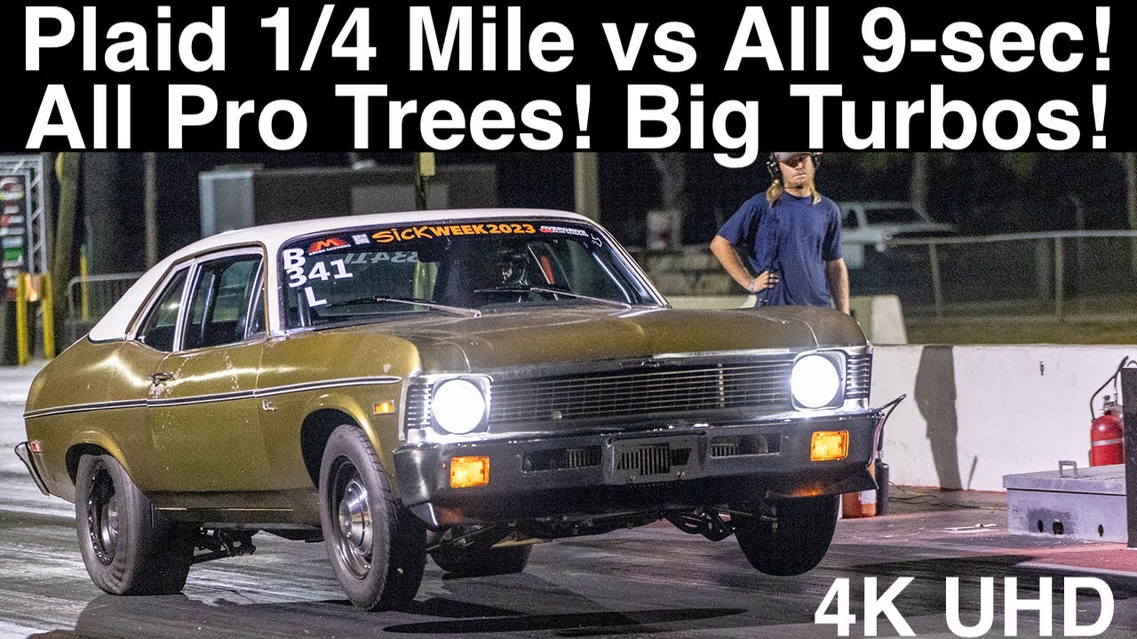 Tesla Plaid 1/4 MILE vs ALL 9-Seconds! All Pro Trees! Turbo Foxbody ...