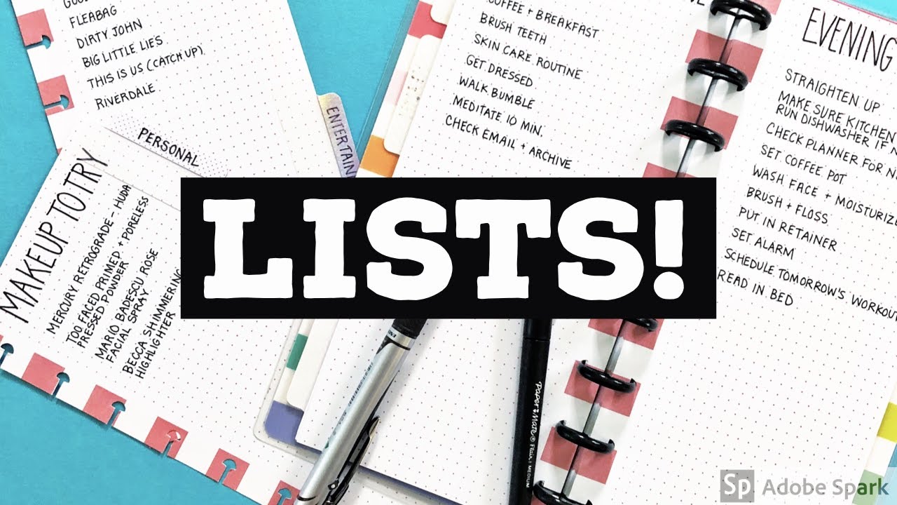 Planner List Ideas plus Free Printable! // Creating a Book of Lists ...