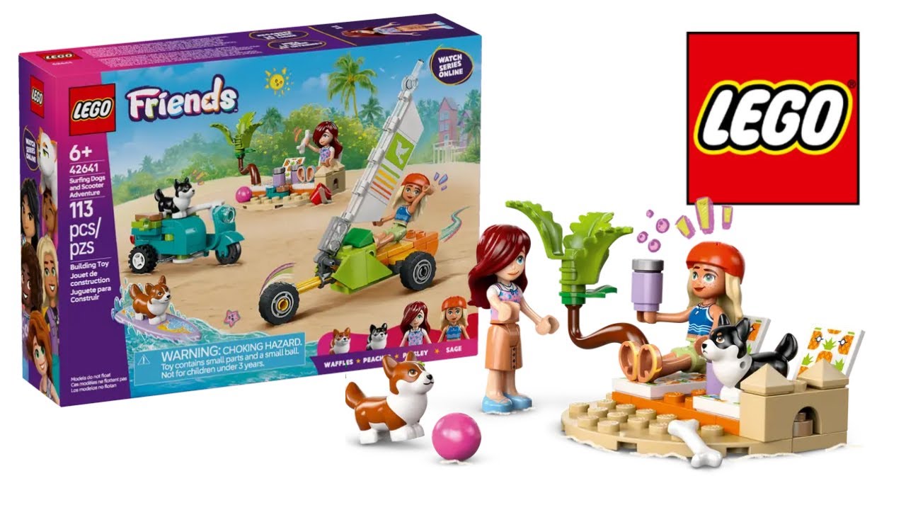 LEGO Friends 42641 Surfing Dogs and Scooter Adventure Speed Build - YouTube