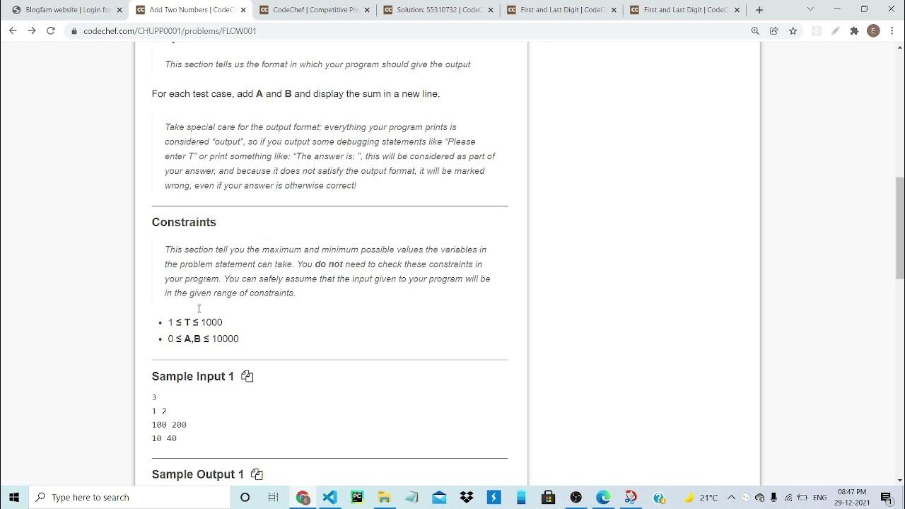 CodeChef Python Solving Challenge - 1 #akshdesai - YouTube
