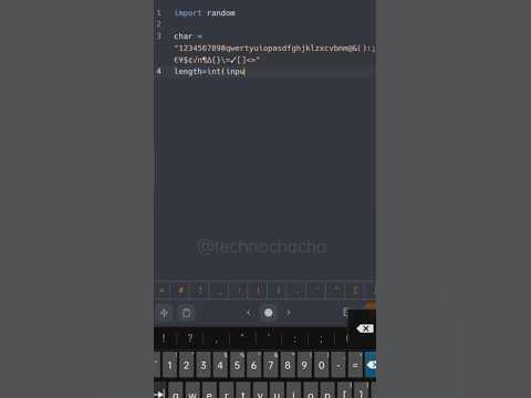 Simple Password generator from Python On Android #python #programming #replit - YouTube